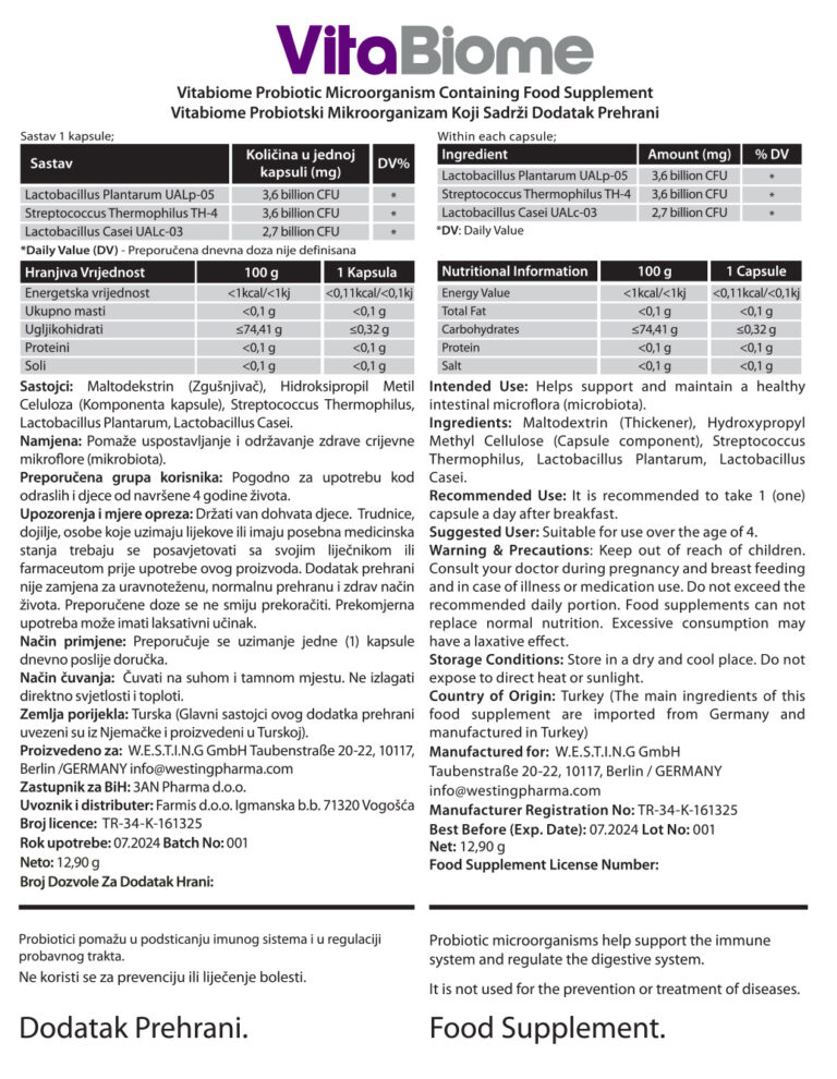 Prirodna pomoć za anksioznost · Vitabiome Vitabiome Probiotic